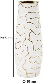 Váza Lia 29 cm bílá/zlatá