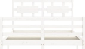 vidaXL Rám postele s čelem 120 x 200 cm masivní dřevo [3194437] Barva: Bílá