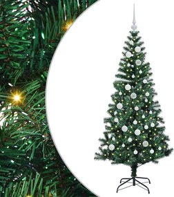 Umělý osvětlený vánoční stromeček Zelená 150 cm PVC a kov 3396752