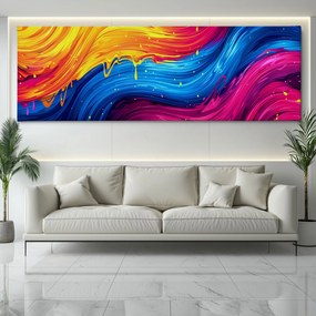 Obraz na plátně - Na pestrých vlnách FeelHappy.cz Velikost obrazu: 210 x 70 cm