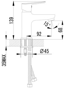 Sapho - Umyvadlová baterie SMALL 13,9 cm lesklý chrom