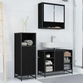 Sada koupelnového nábytku 3 ks Černý dub Kompozitní dřevo 3402467