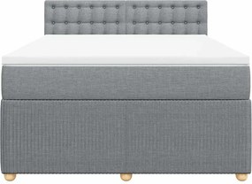 Box spring postel s matrací světle šedá 160 x 200 cm textil 3289821