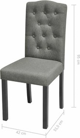 Jídelní židle 6 ks šedé textil 272247