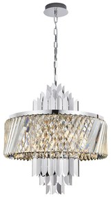 Lustr Margot, 1x křišťálové/chromové kovové stínítko, (fi 55cm), ch