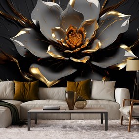 Gario Fototapeta Zlatosivý lotosový květ Materiál: Vliesová, Rozměry: 200 x 140 cm