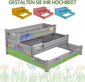 Vyvýšený záhon Yaheetech – šedá, 120 cm (délka) × 120 cm (šířka) × 56 cm (výška) (257320264207)