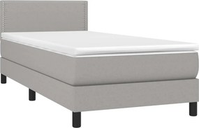 Box spring postel s matrací světle šedá 90x190 cm textil 3139937
