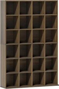 HOMCOM multimediální úložný nábytek 456 CD / 336 DVD - dřevěná police s nastavitelnými policemi, 89 x 130,5 cm, hnědá