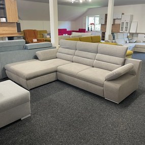 Sedací souprava GRECO MINI | 185x278 cm | 83 středně šedá | rozkládací + úložný prostor | VÝPRODEJ Z PRODEJNY
