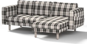 Potah na pohovku IKEA Norsborg 3-místná se šezlongem barva černá látka pletený vzor, vzorované