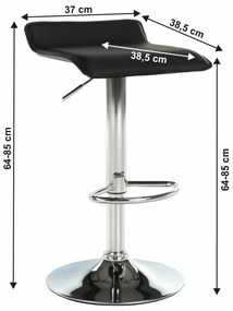 Kondela Barová židle, ekokůže černá/chrom, LARIA NEW
