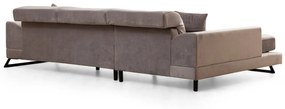 Designová rohová sedačka Heimana 308 cm světle šedá - levá