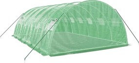 Skleník s ocelovým rámem zelený 24 m² 6 x 4 x 2 m 3188062
