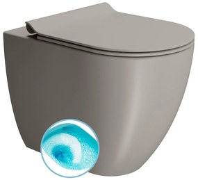 GSI PURA WC mísa stojící, Swirlflush, 36x55cm, spodní/zadní odpad, tortora dual-mat 880305