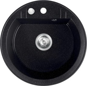 Novaservis Dřezy - Granitový dřez, průměr 510 mm, Grafitová lesklá, DRGM1/51HA