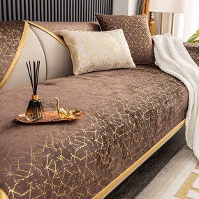Luxusní přehoz na pohovku, či křeslo se zlatým motivem (L) Barva: C, Rozměry (cm): 90 x 180 cm