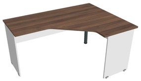 Stůl ergo levý 160*120 cm - Hobis Gate GEV 60 L Dekor stolové desky: ořech, Dekor lamino podnože: bílá, Barva nohy: černá