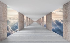 Fototapeta - Tunel s výhledem na mraky (254x184 cm)