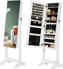 Zrcadlová skříňka se 2 samostatnými organizéry na make-up, bílá