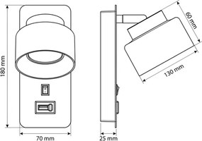 Brilagi-LED RGB Stm. lampa s USB AURA LUX 1xGX53/14W/230V Wi-Fi Tuya černá/kouř
