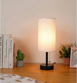 Brilagi - Stolní lampa s USB portem TABLON 1xE27/25W/230V černá/bílá