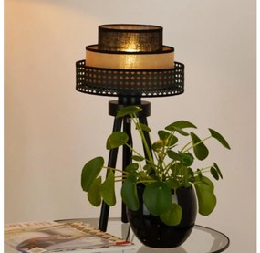 Brilagi - Stolní lampa DAKOTA LUNETA 1xE27/15W/230V černá/ratan