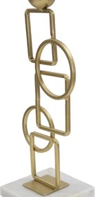 Svícen Marie 31 cm zlatý/mramor