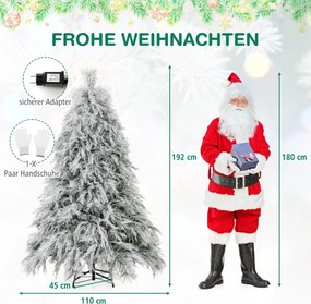 Costway Umělý vánoční stromek se sněhem a teplými bílými LED světly Vánoční – m