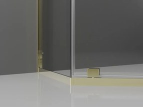 Mexen Exo, pětiúhelníkový výklopný sprchový kout 90 x 90 cm, čiré sklo, zlatá, 812-090-090-50-00