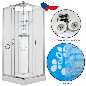 ARTTEC SMARAGD 90 x 90 cm - Termo sprchový box model 6 chinchilla sklo PAN01285