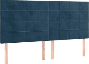 Box spring postel s matrací tmavě modrá 200x200 cm samet 3137867