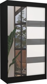 ADRK Furniture Posuvná skříň se zrcadlem a lacobelem TOURA 120 ADRK-SW-TOU-BWGL-120