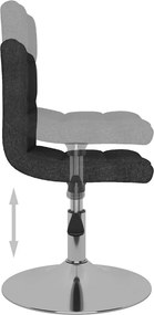 Otočné jídelní židle 6 ks černé textil 3087464