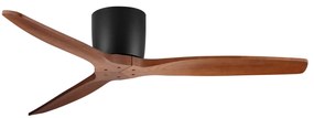 LED černo-dřevěné moderní stropní svítidlo Ninemia s dálkovým ovládáním