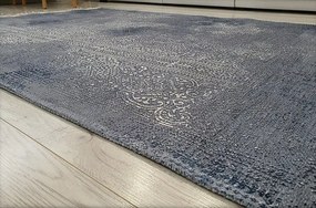 HU Modrý orientální koberec Banco 1030-BLUE Rozměr: 60x110 cm