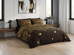 Sada povlečení z mikrovlákna VISATA černá + povlak na polštář 50 x 70 cm ZDARMA