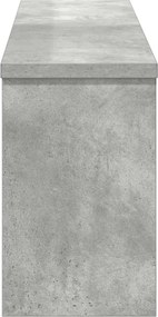 věšák, nástěnný, 4 poličky, háčky, kompozitní dřevo, 26x75x16 cm, beton šedá, Dekorino TK20260021