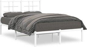 vidaXL Kovový rám postele s čelem 120 x 200 cm [355608] Barva: Bílá