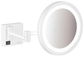Hansgrohe AddStoris - Kosmetické nástěnné zrcátko s LED osvětlením, matná bílá 41790700