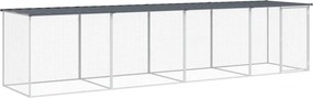 Klec pro kuřata se střechou antracitová 403 x 98 x 90 cm ocel 3189050