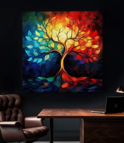 Obraz na plátně - Strom života Oheň v duši FeelHappy.cz Velikost obrazu: 100 x 100 cm