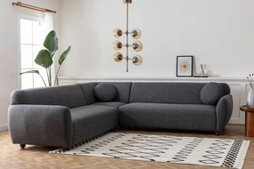 Designová rohová sedačka Jamiya 280 cm tmavě šedá - levá