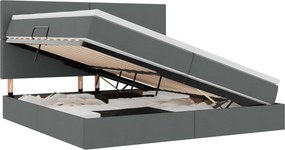 Postel s úložným prostorem a matrací Tmavě šedá 200 x 200 cm 3371740
