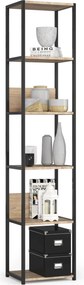 Industriální regál Lamon 40 cm černý/dub sonoma