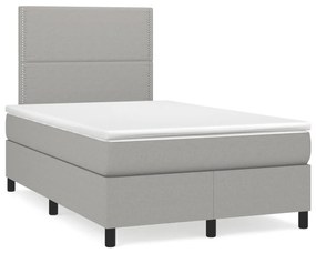Box spring postel s matrací světle šedá 120x190 cm textil - Default Title