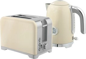 HOMCOM Sada konvice a toustovače, 2200 W, 7 stupňů opečení, různé funkce, krémová