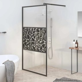 vidaXL Zástěna do průchozí sprchy 100x195cm ESG / kamenný design [146652] Barva: Černá