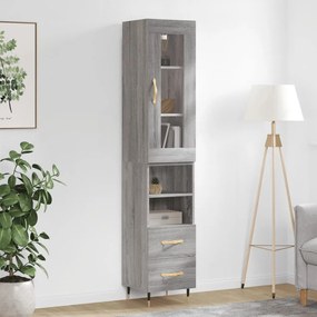 vidaXL Skříň highboard 34,5 x 34 x 180 cm kompozitní dřevo [3199285] Barva: šedá sonoma