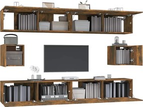 6dílný set TV skříněk kouřový dub kompozitní dřevo 3114371